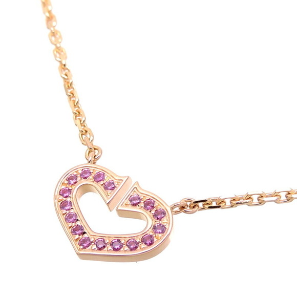 Cartier | Jewelry | Cartier C Heart Pendant Womens Necklace 75 Pink ...
